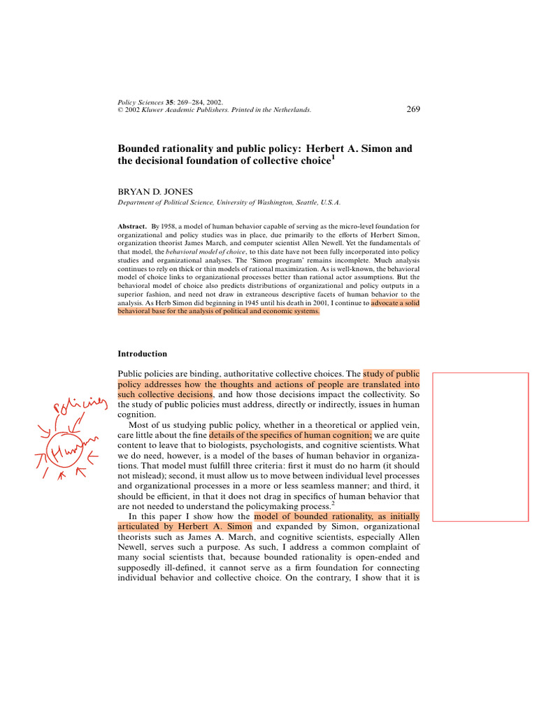 Unit 2 Bounded Rationality Simon | PDF | Rationality | Decision Making