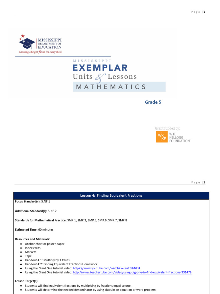 Math Grade 5 Lesson 4 - 20170612 | PDF | Multiplication | Arithmetic
