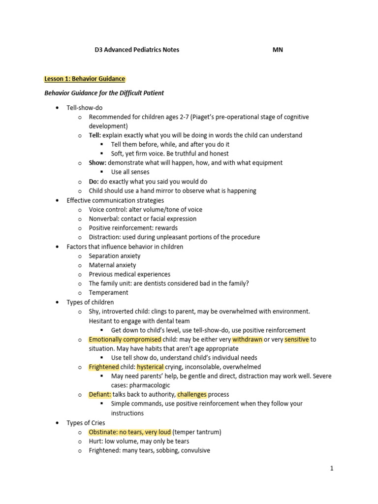 Adv Peds Notes | PDF | Human Tooth | Mouth