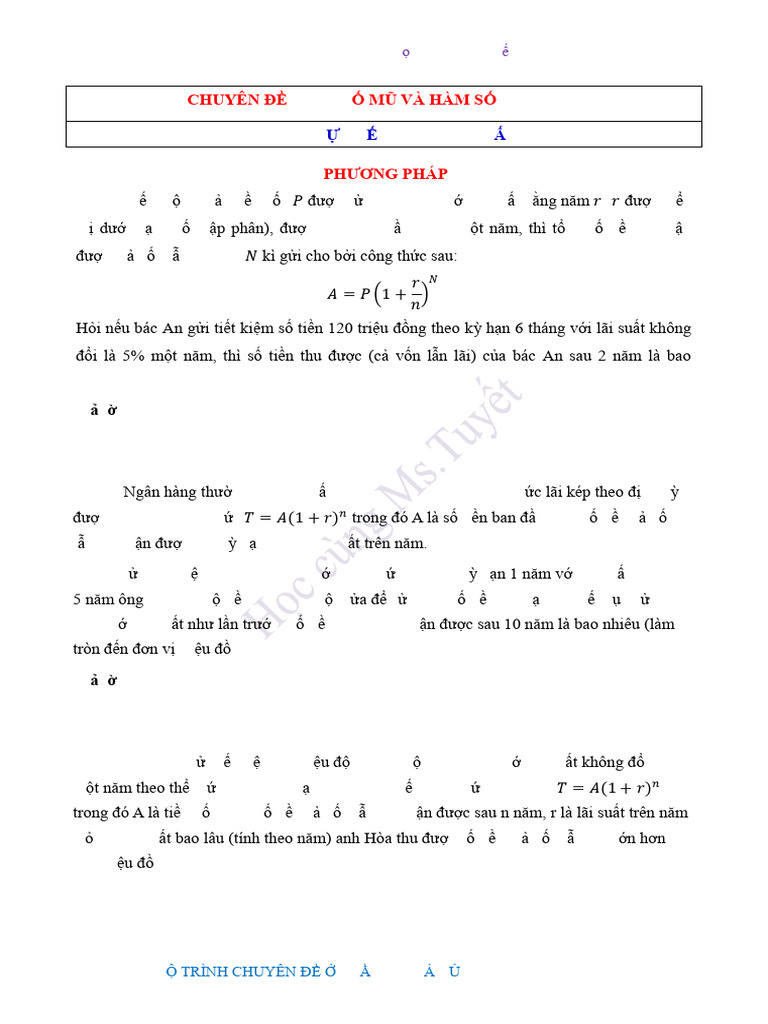 Toán 11CTM.LOGA. TÍNH LÃI TOÁN THỰC TẾ | PDF