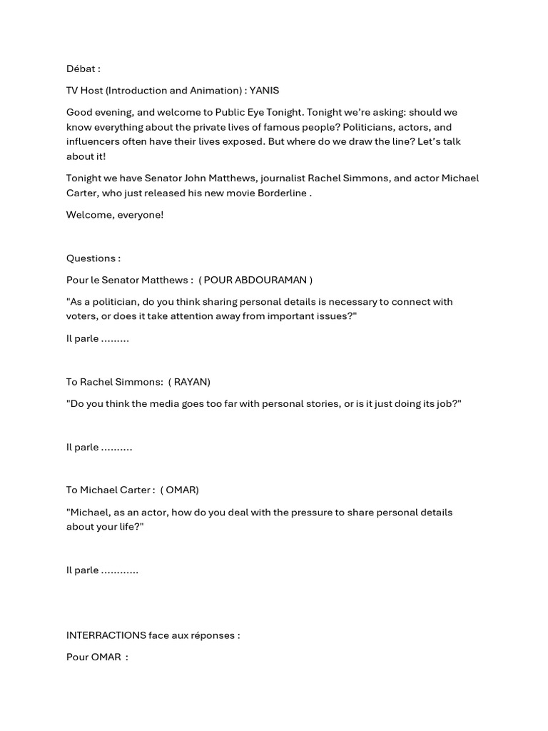 Débat | PDF