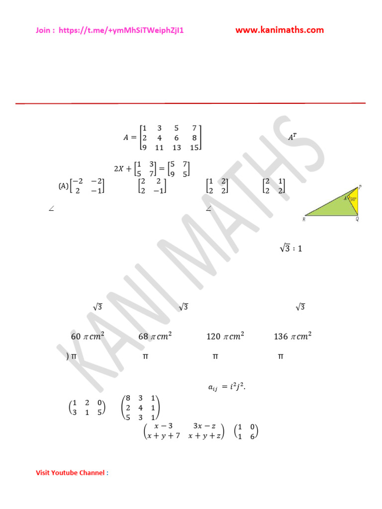Kani Maths 10th Maths Em Model 2nd Mid Term Question Paper 1 Www.kanimaths.com Cell No ...