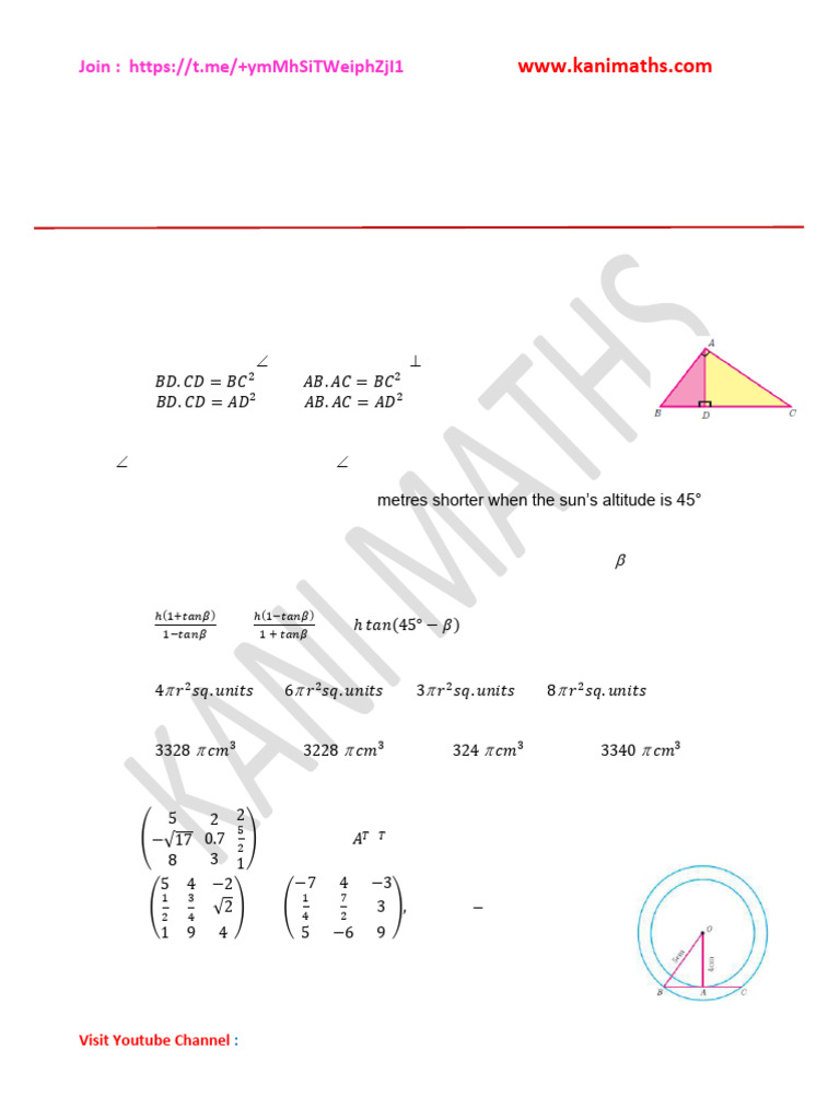 Kani Maths 10th Maths em Model 2nd Mid Term Question Paper 2 WWW - Kanimaths.com Cell No ...