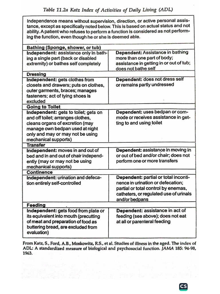 Katz Index 2 DAVID File | PDF