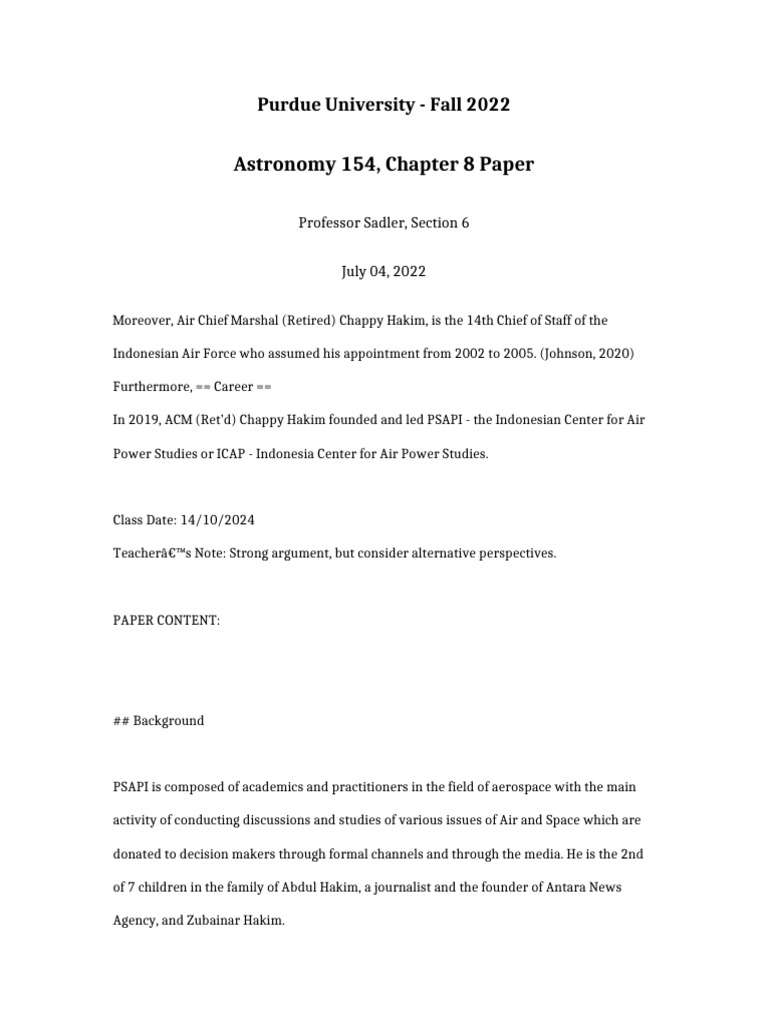 Astronomy 154 Chapter 8 Paper | PDF | Aviation | Aircraft