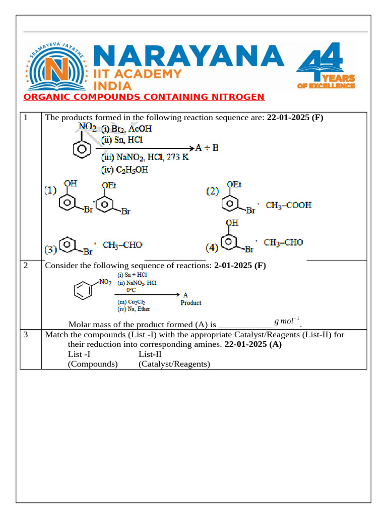 Nitrogen-Containing Organic Compounds | PDF | Amine | Organic Chemistry