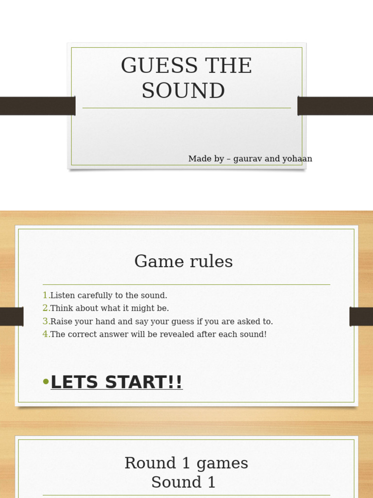 Guess The Sound | PDF