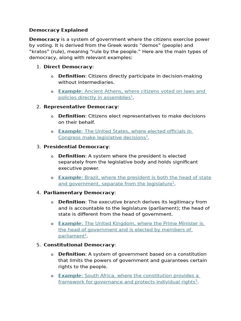 Democracy Explained | PDF | Democracy | Political Ideologies
