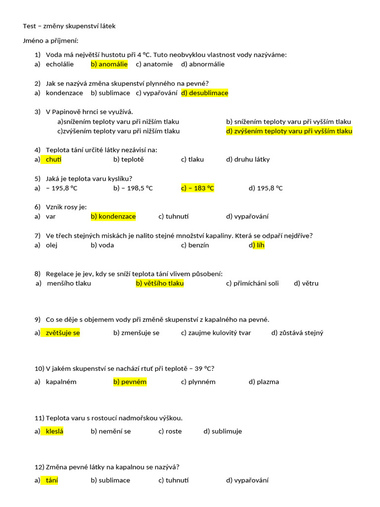 Reseni-Kviz 8.a | PDF