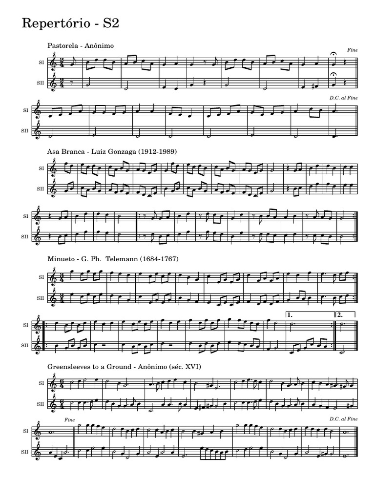Repertório Musical S2: Composições e Autores | PDF
