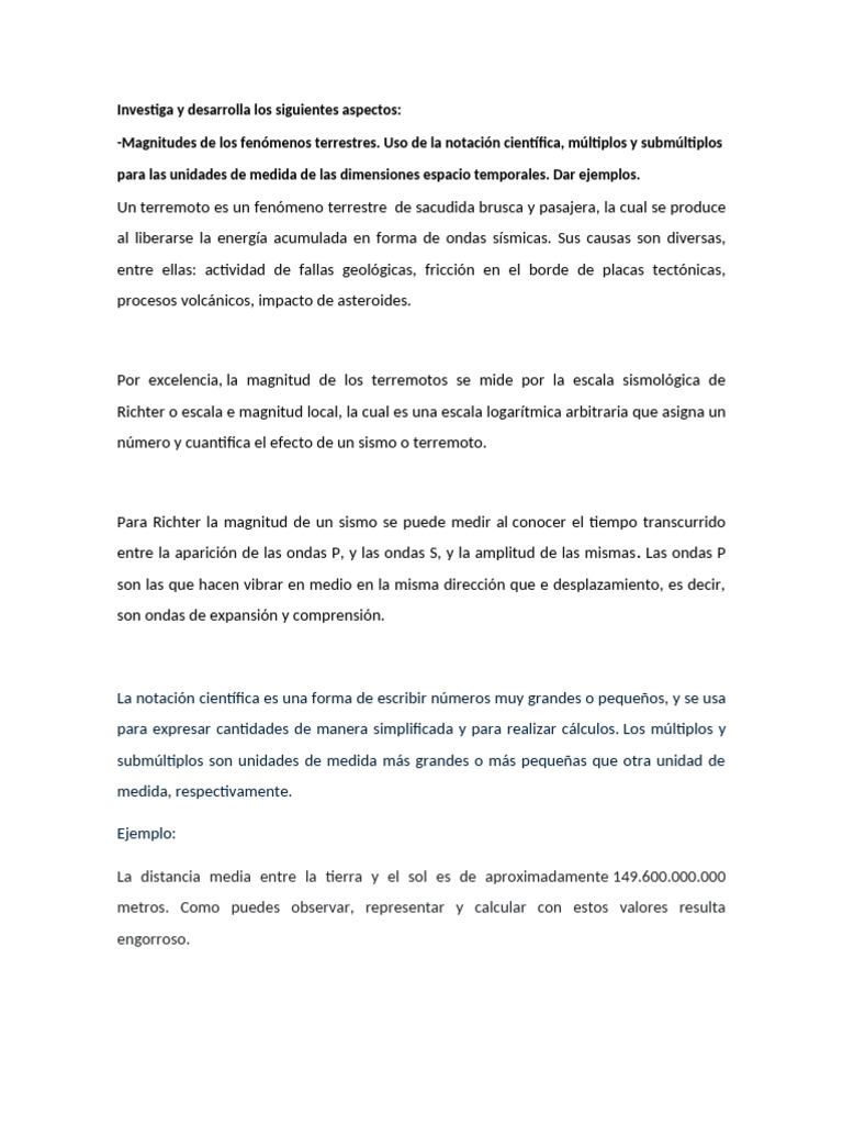 Fenómenos Terrestres: Magnitudes y Efectos | PDF | Tierra | Ciclo del ...