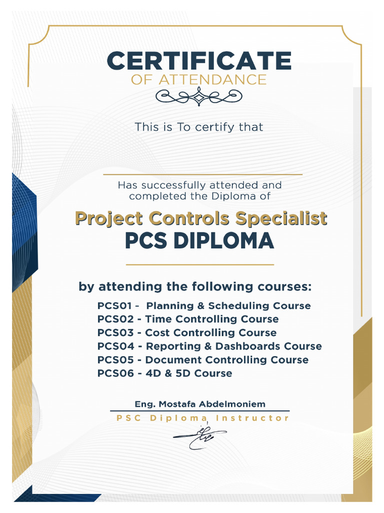 PCS Diploma Certificate - AYMAN MOHAMED - 4b5 | PDF