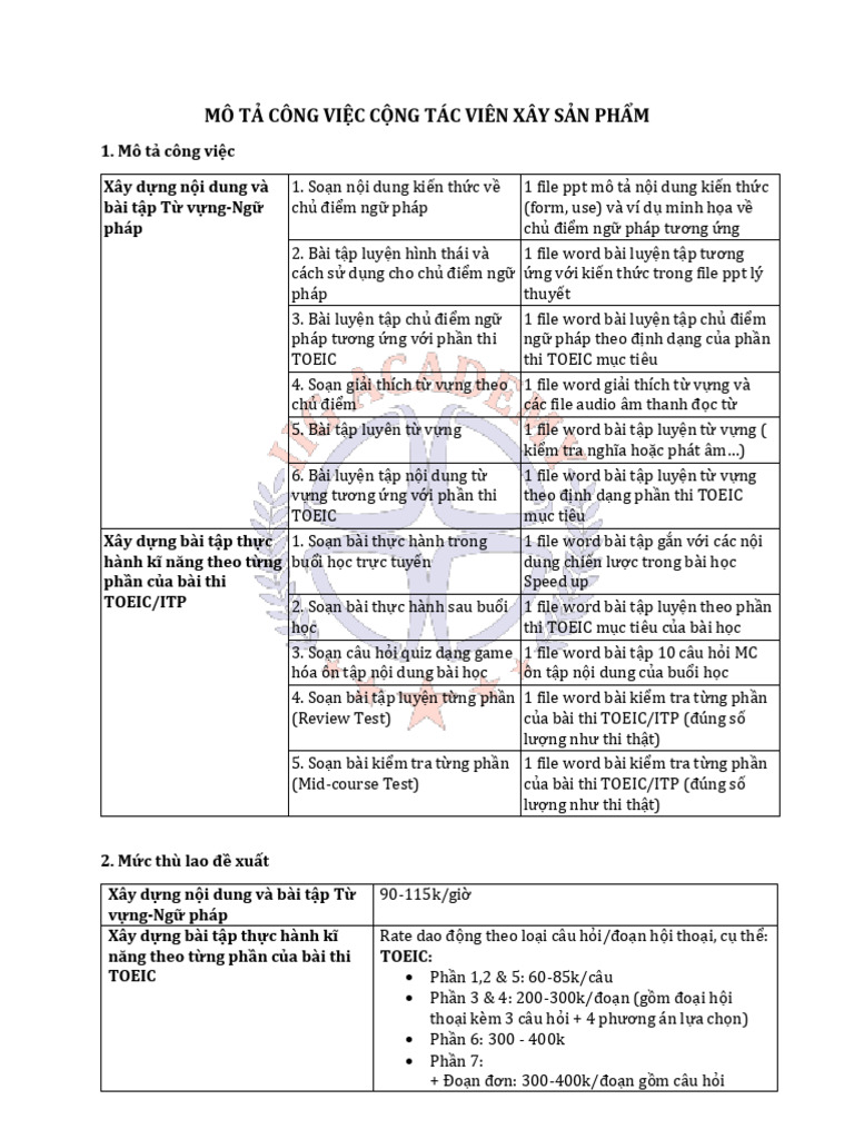 JD CTV Xay San Pham Rate de Xuat | PDF