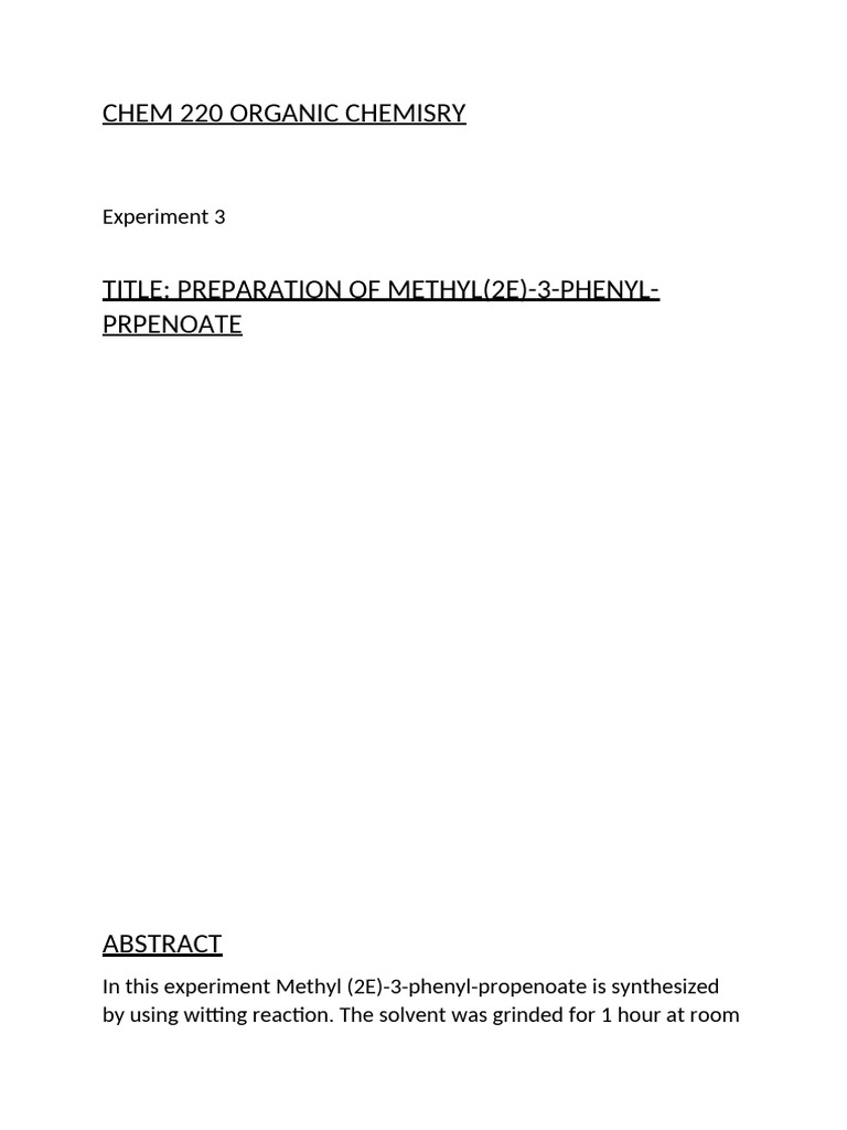 CHEM 220 ORGANIC CHEMISRY Exp3 | PDF | Solvent | Thin Layer Chromatography