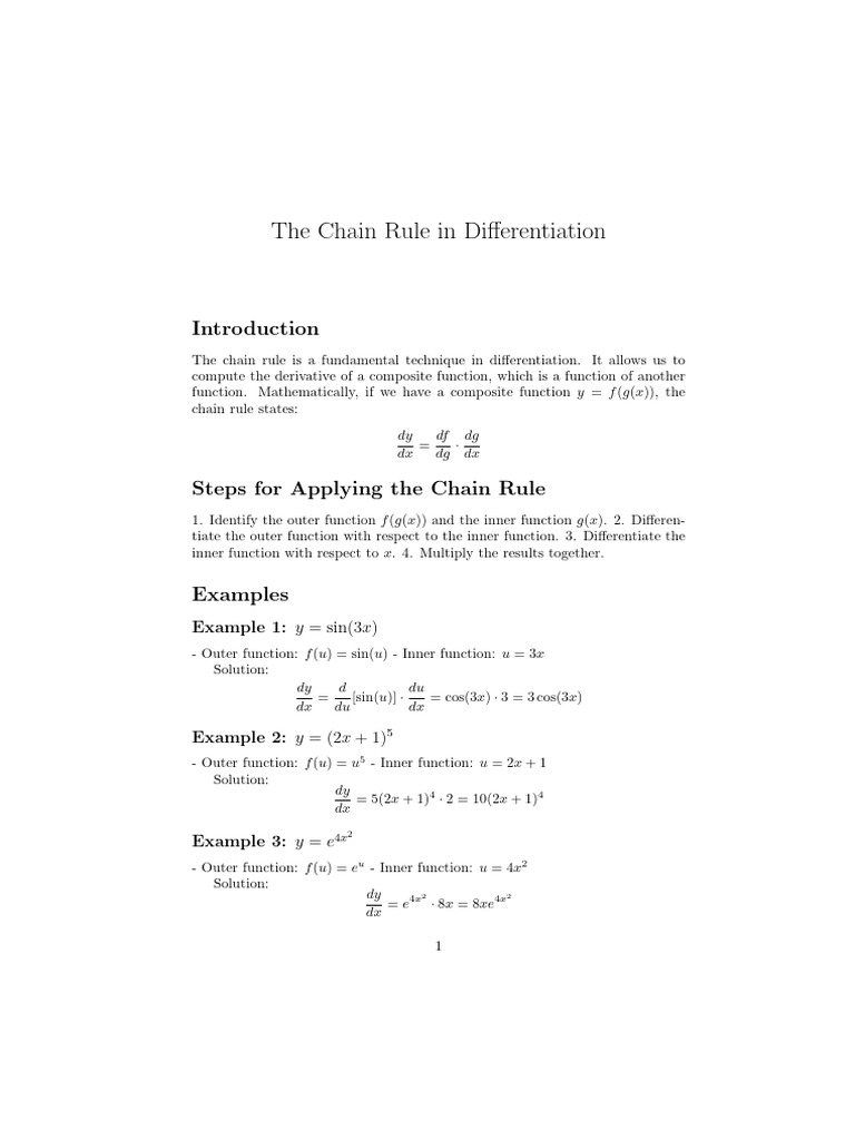 Chain Rule in Differentiation Explained | PDF | Mathematics | Real Analysis