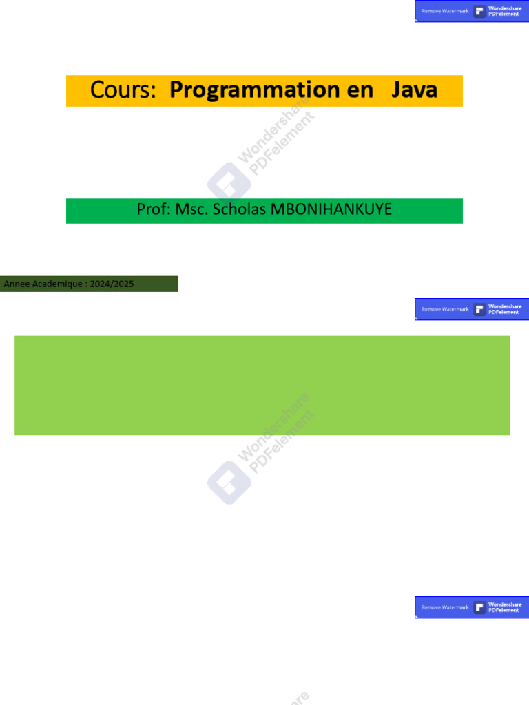Chap 5 | PDF | Classe (informatique) | Java (Langage de programmation)