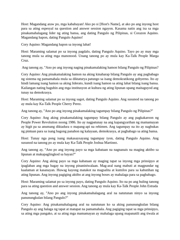 Talk Show Script | PDF