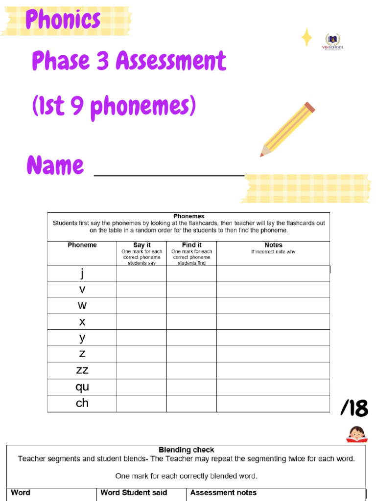 Phase 3 Phonics Assessment Guide | PDF