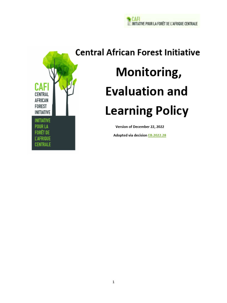 CAFI Monitoring and Evaluation Policy | PDF | Forest Management ...