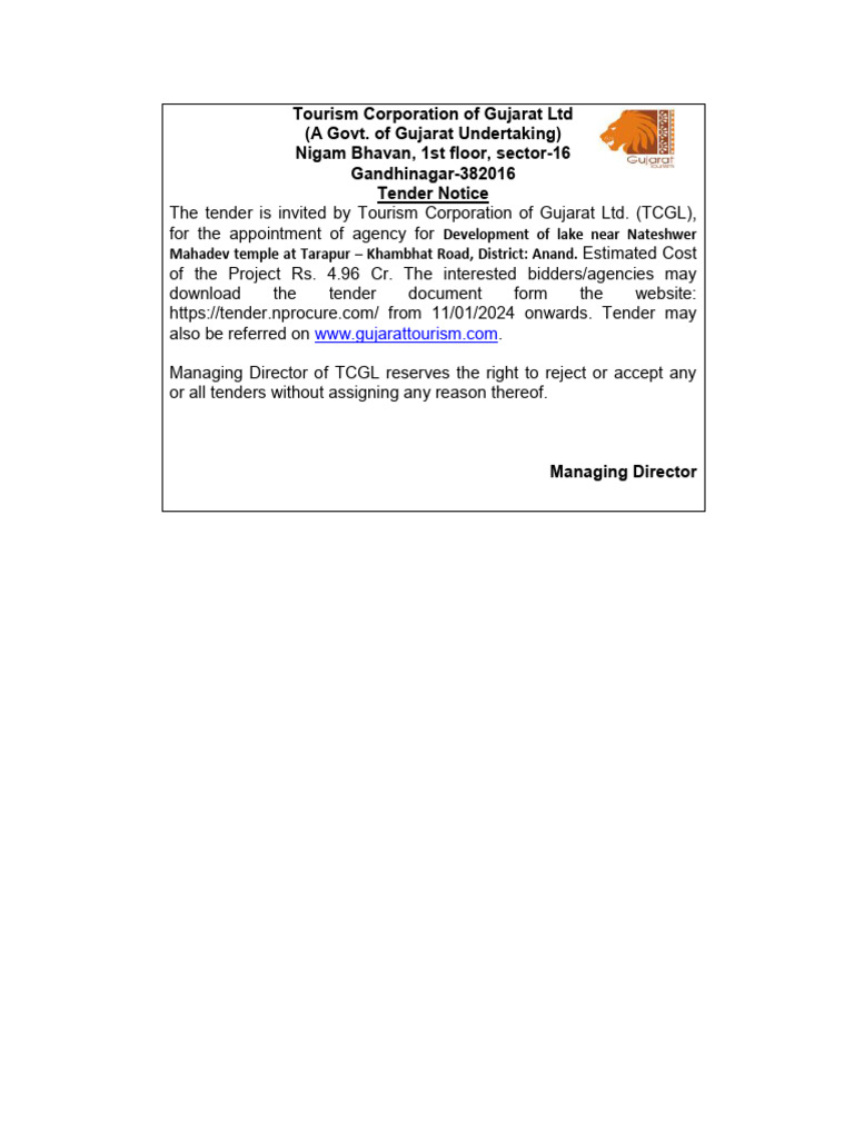 Tender Notice Final | PDF
