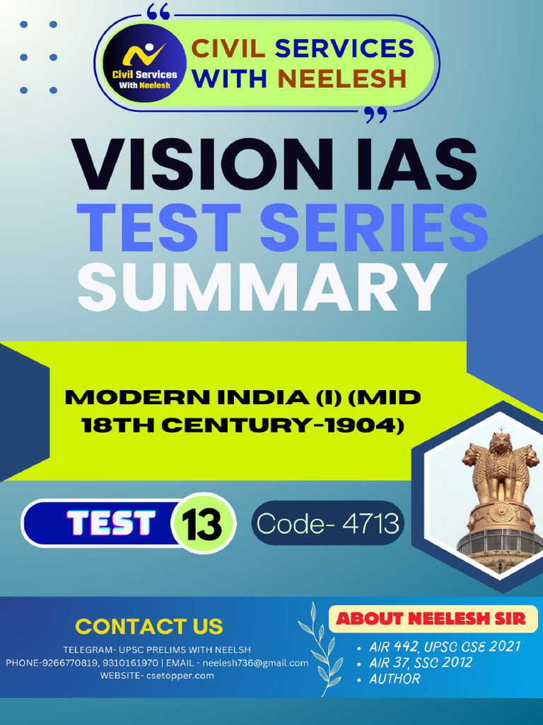 Vision Ias Test 13 Short Notes - Code 4713_290325142726 | PDF