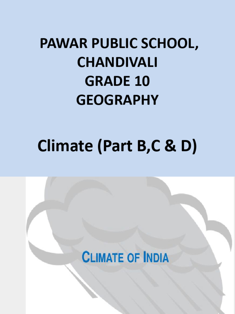 Climate of India Part B To D | PDF