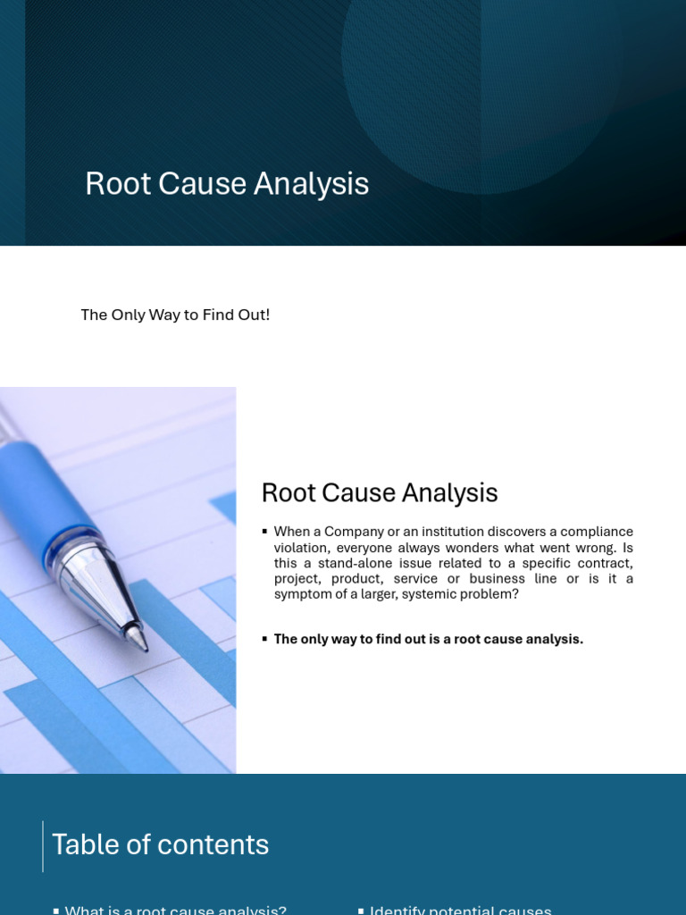 Root Cause Analysis for Compliance Issues | PDF | Modern Portfolio ...