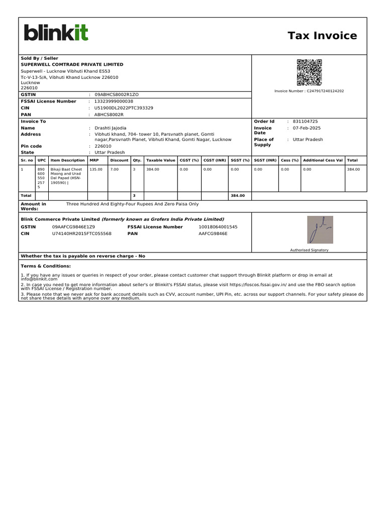 ForwardInvoice ORD015203601 | PDF | Invoice | Economy Of India