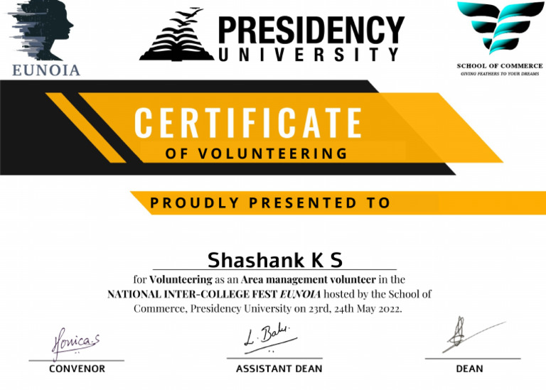 Area Management Volunteer Eunoia | PDF