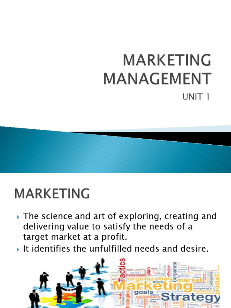 Unit 1 Marketing Management Introduction | PDF | Marketing | Sales