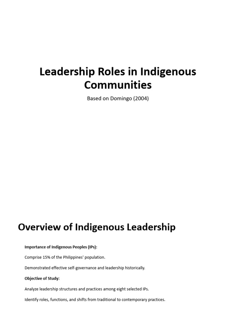 Indigenous Leadership Structures Explained | PDF | Governance | Mediation