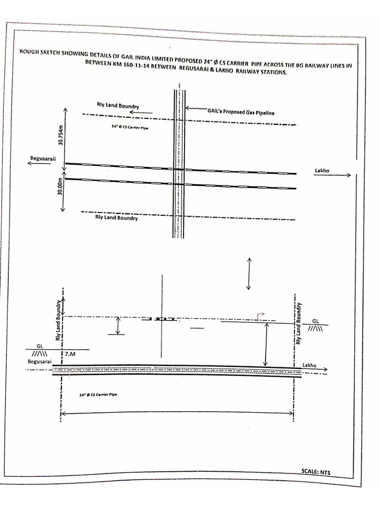 610mm Dia GAIL PIPE Sketch | PDF