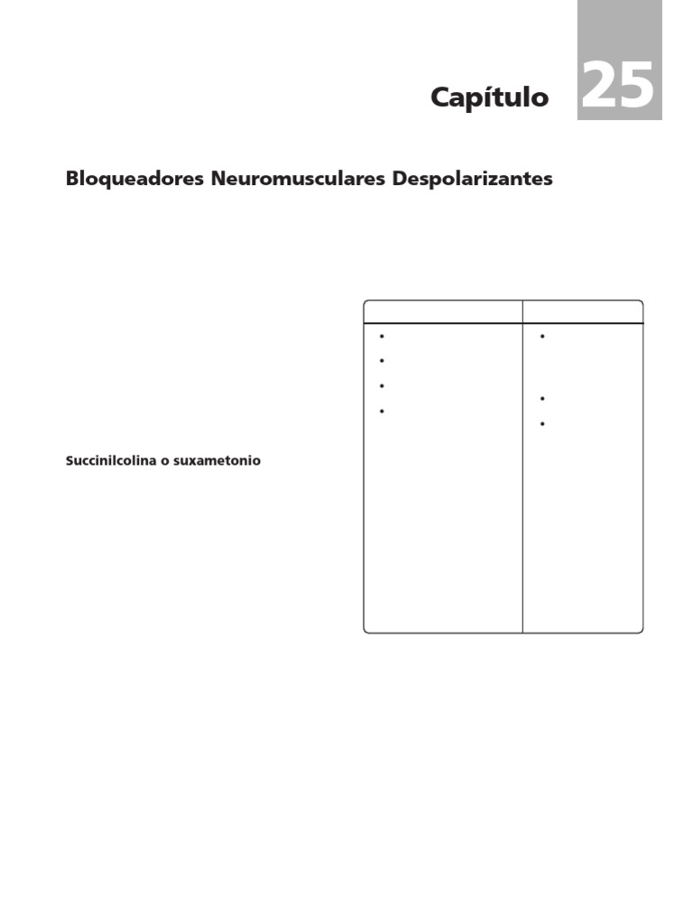 Succinilcolina: Ventajas y Desventajas | PDF | Unión neuromuscular | Drogas
