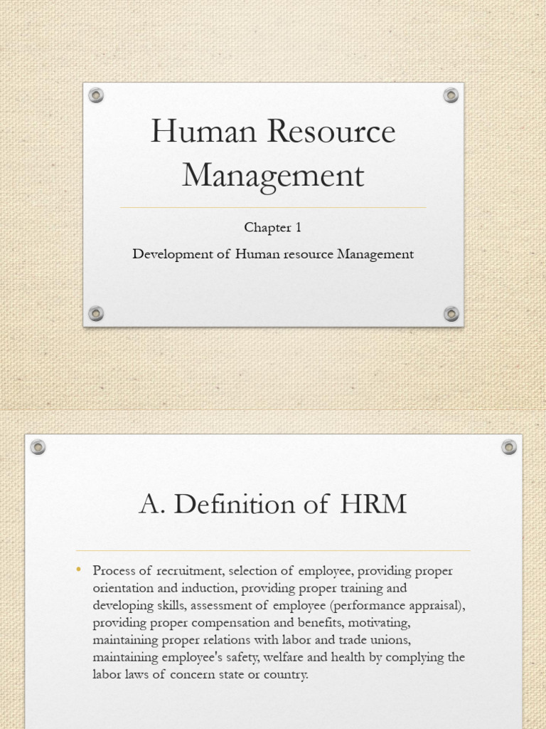 HRM Chapter1 | PDF | Human Resource Management | Employment