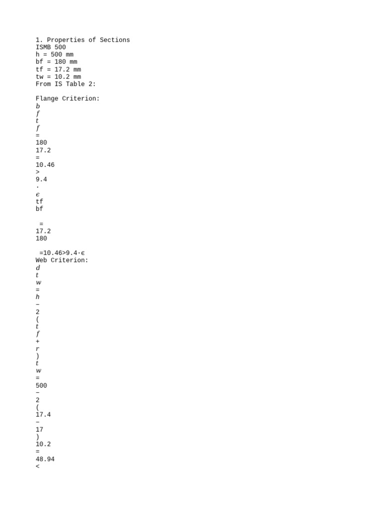 Section Properties and Design Calculations | PDF | Mechanics | Applied ...