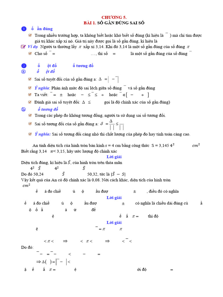 C5 - B1 - SỐ GẦN ĐÚNG VÀ SAI SỐ | PDF