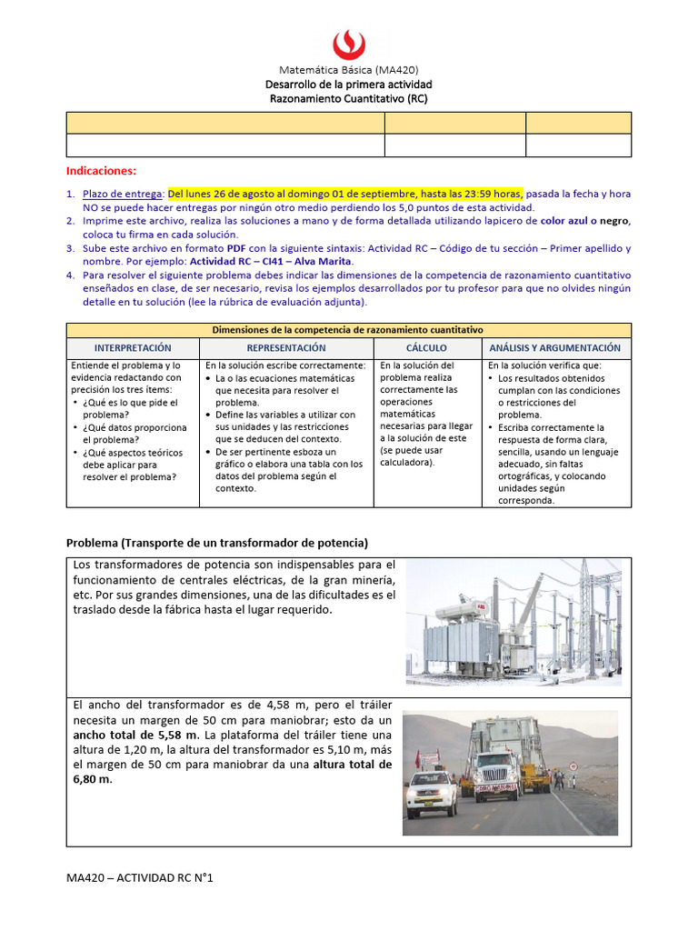 Actividad RC N°1 | PDF | Ecuaciones | Matemáticas
