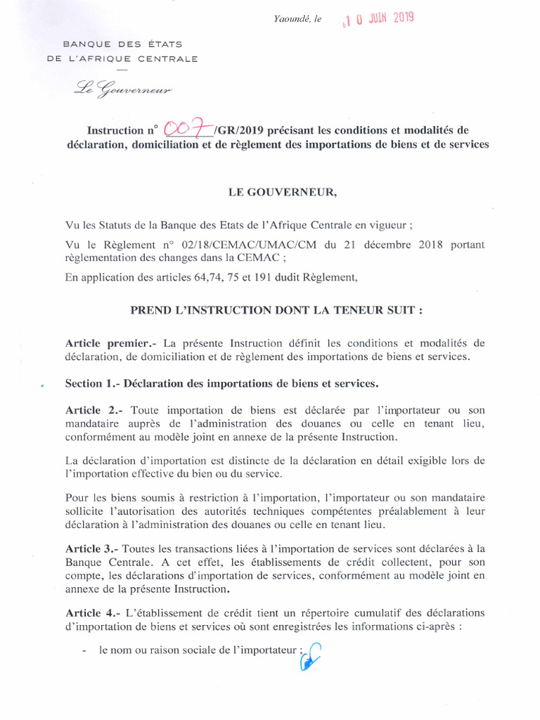 Instruction-n°-007-GR-2019-1 | PDF