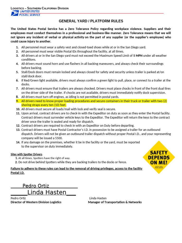SO CAL Division General Yard Rules Final | PDF | Land Transport | Vehicles