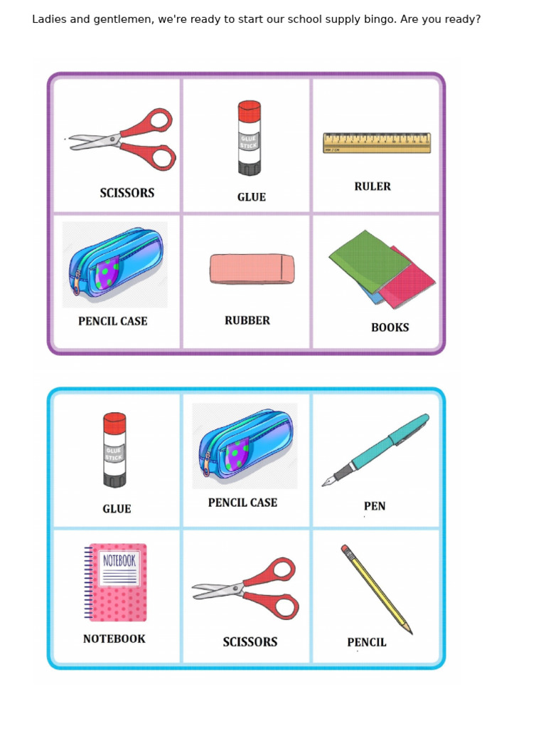 Bingo Schools Supplies | PDF