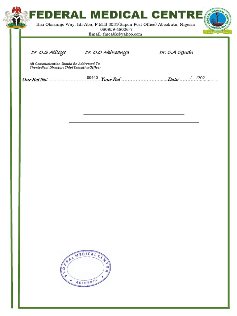 Medical Certificate for Oyerinde Olalekan | PDF