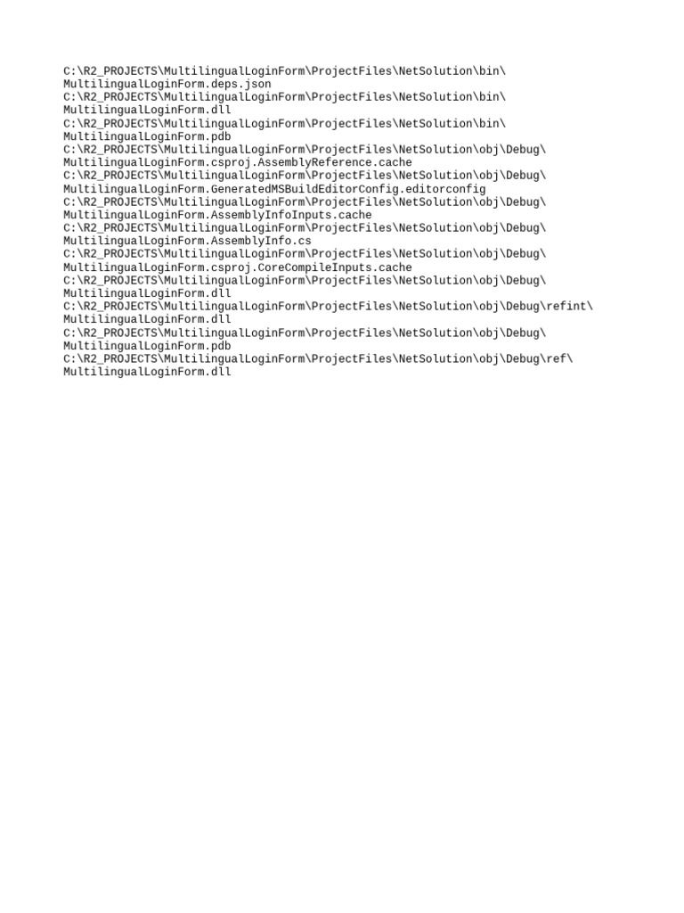 MultilingualLoginForm Csproj FileListAbsolute | PDF