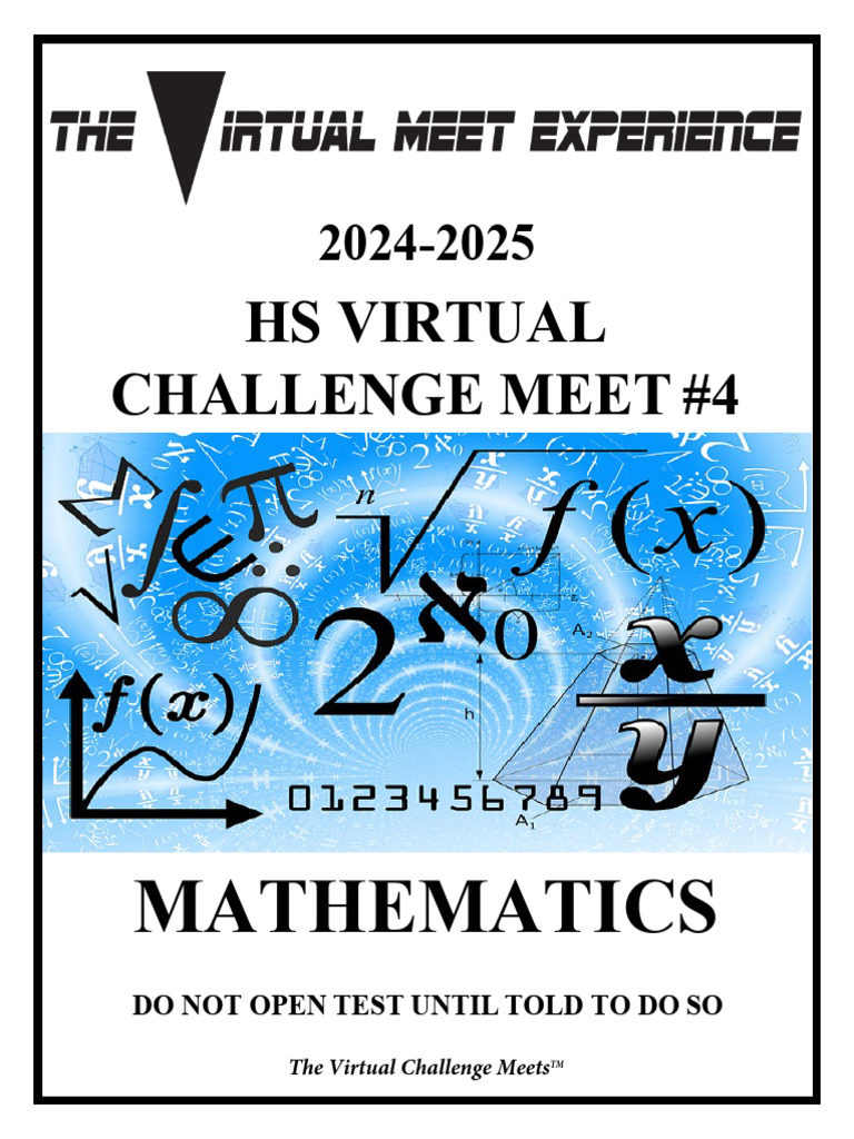 Virtual Challenge Meet #4: Mathematics | PDF | Circle | Area