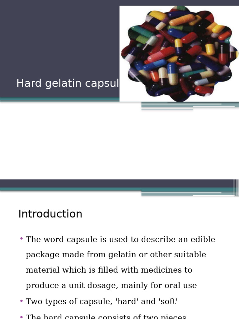 Hard Gelatin Capsule Formulation Guide | PDF | Pharmaceutical ...