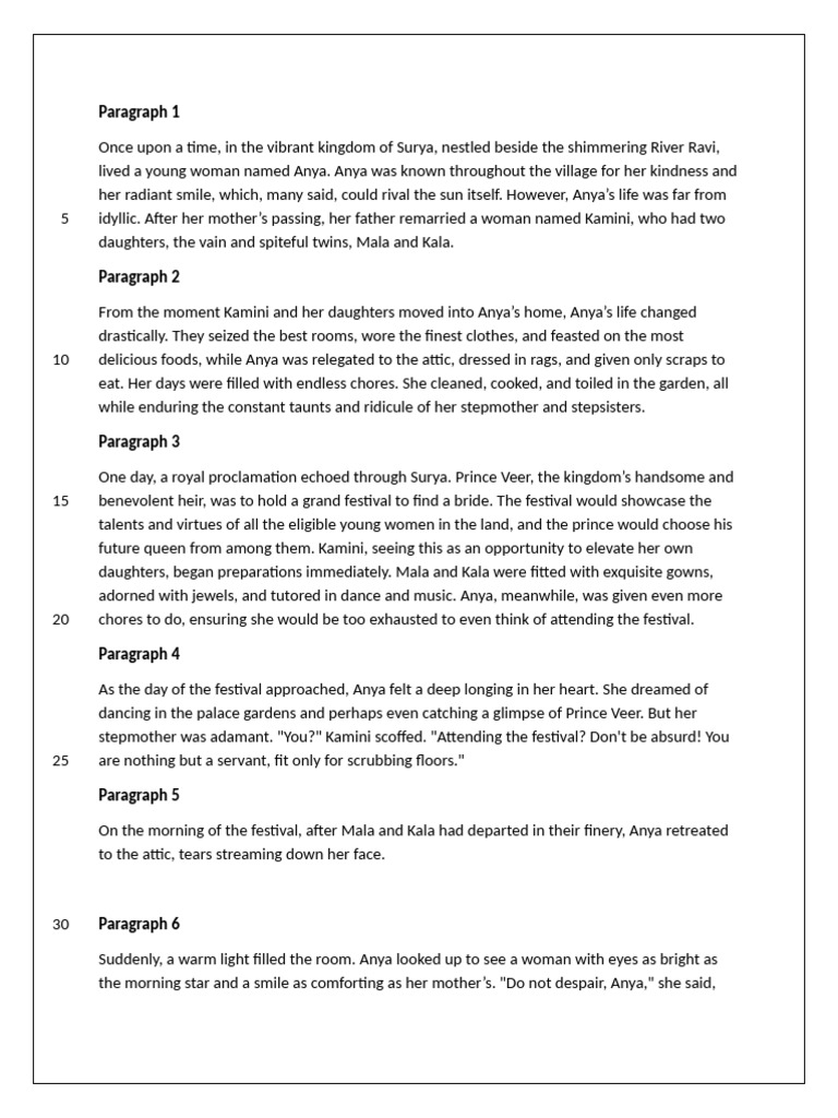 Insert of Paper 2 Fiction The Tale of Anya and Sunstone | PDF