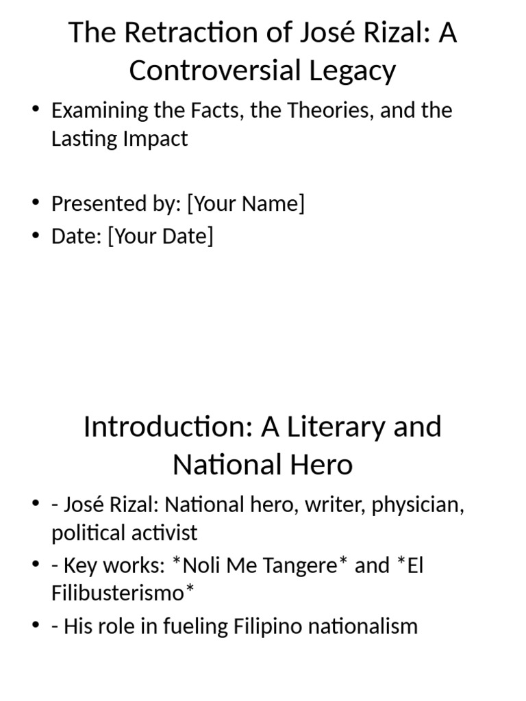 Rizal Retraction Presentation | PDF