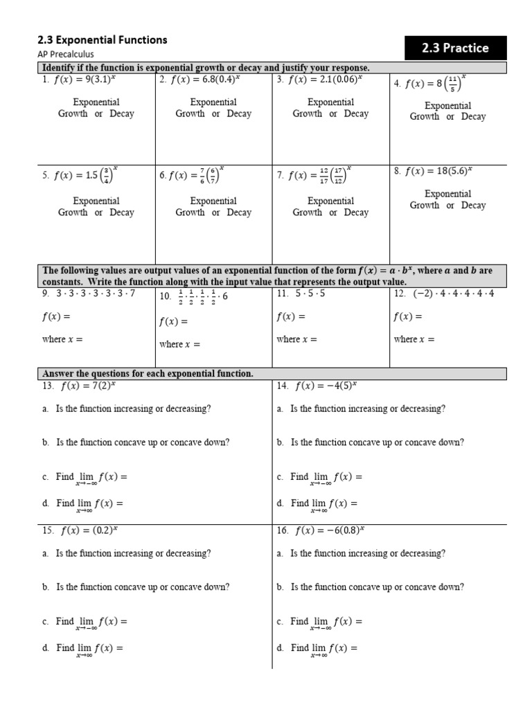 Davonna Rhodes - Section 2.3 practice | PDF | Exponential Function | Function (Mathematics)