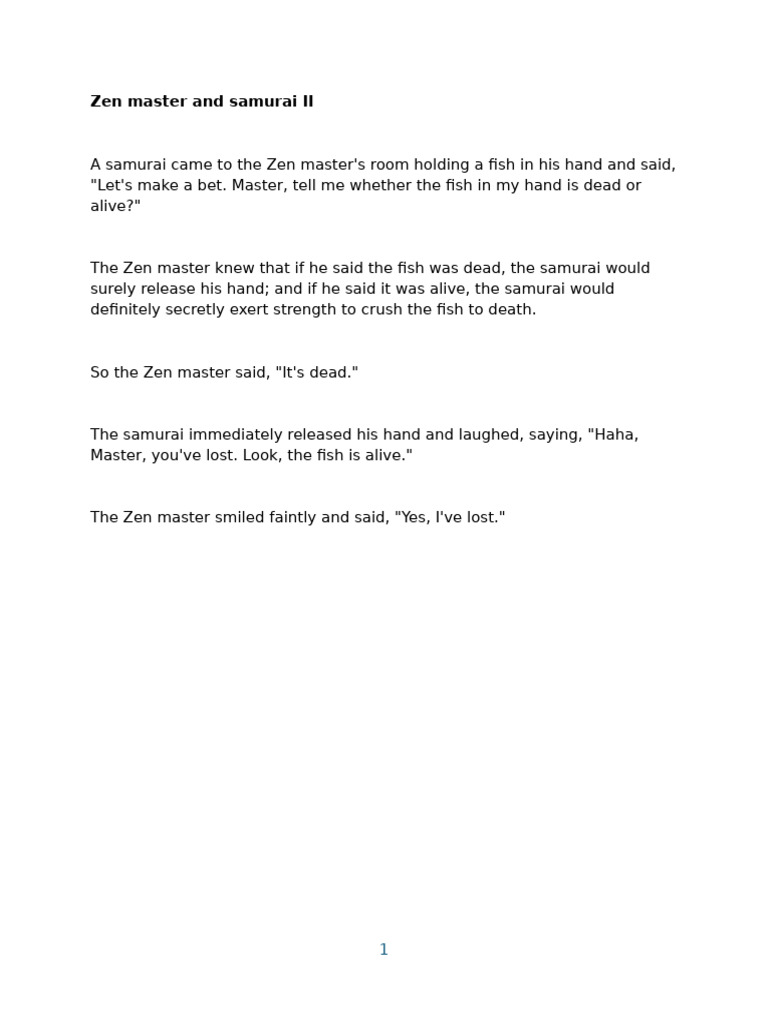 Zen Master and Samurai II | PDF
