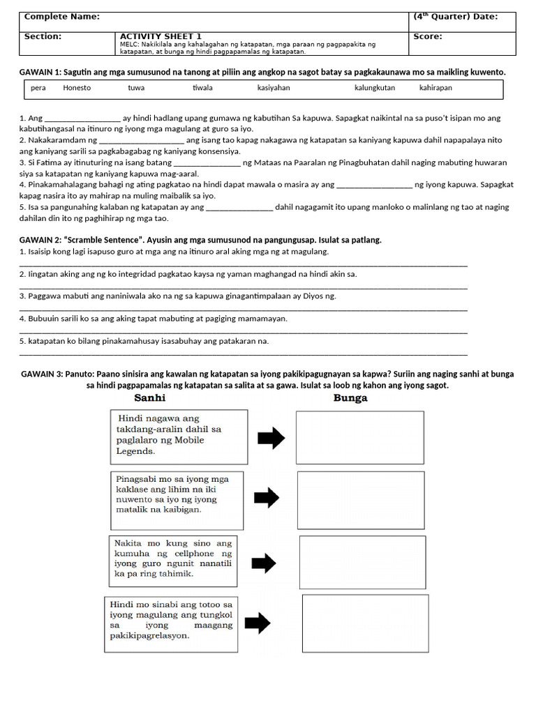 Q4_MELC1_ACTIVITY-SHEET-1 | PDF