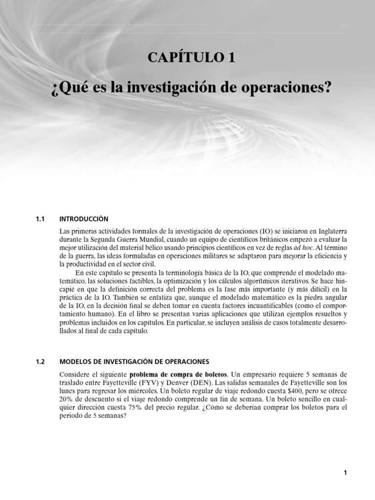 Primer Capitulo Investigacion de Operaciones | PDF | Programación lineal | Optimización Matemática